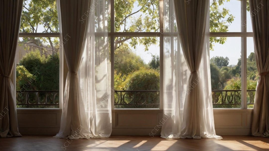 10 Elegant White Curtain Zoom Background Minimalist Virtual Backdrop ...