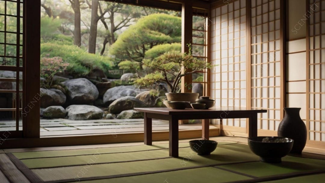 10 Japanese Zen Garden Zoom Background Serene Home Office Virtual ...