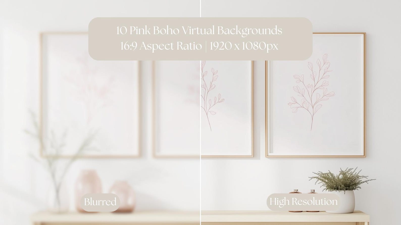 10 Pink Bookshelf Zoom Background Chic Virtual Office Background for ...
