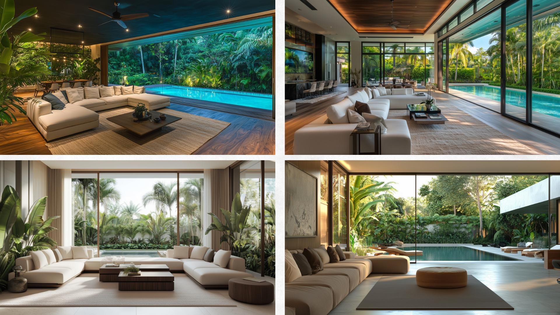 10 Modern Zoom Virtual Background Ocean Pool View Backdrop Living Room ...