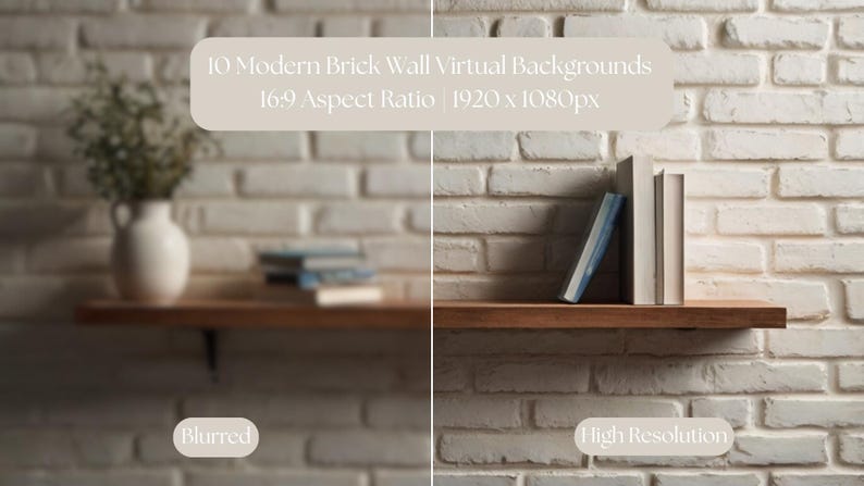 10 Minimalist Brick Wall Zoom Background Virtual Office Backdrop for ...