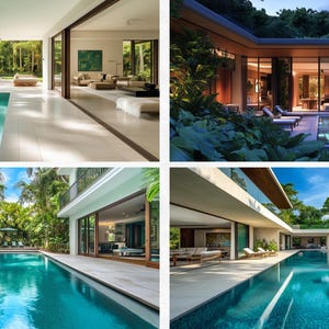 10 Modern Zoom Virtual Background Ocean Pool View Backdrop Living Room ...