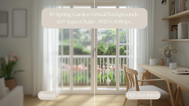 10 Spring Garden Zoom Background Virtual Office Backdrop Microsoft ...