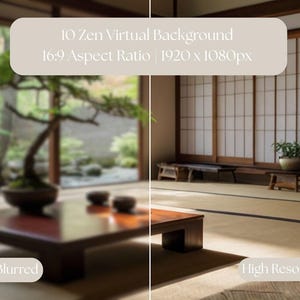 10 Japanese Zen Garden Zoom Background Serene Home Office Virtual ...
