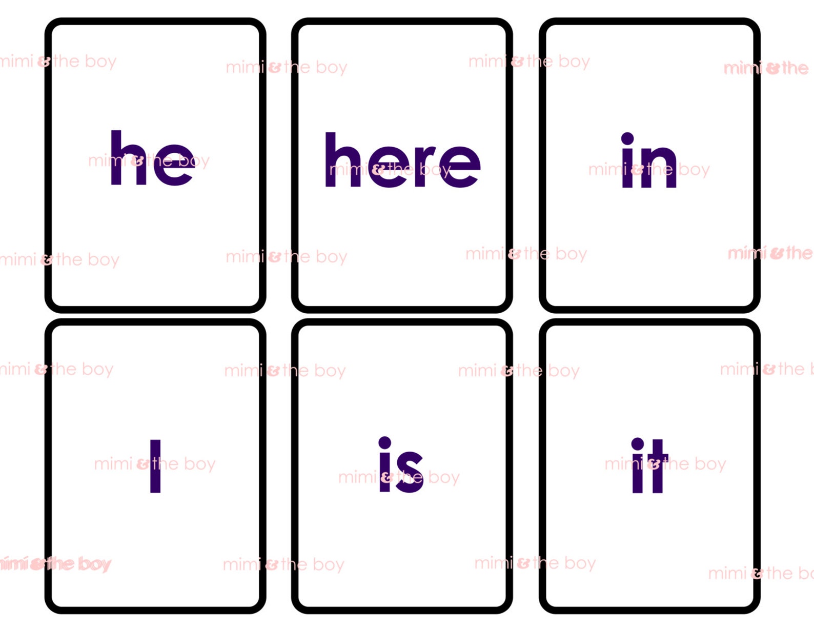 Printable Kindergarten Sight Word Cards Educational | Etsy