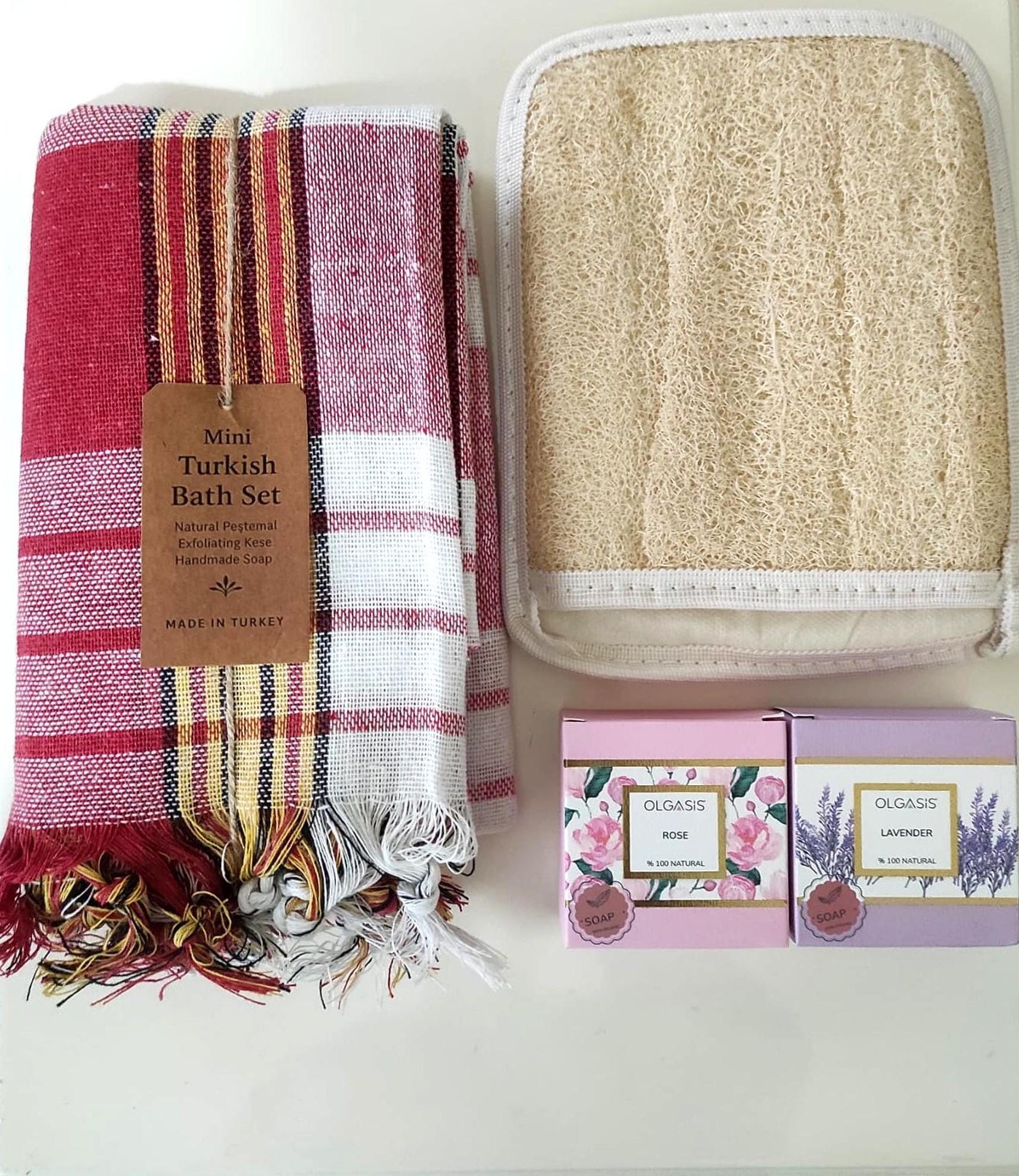 Luxury Turkish Spa Gift Set – Lavender & Rose Soaps, Loofah ...