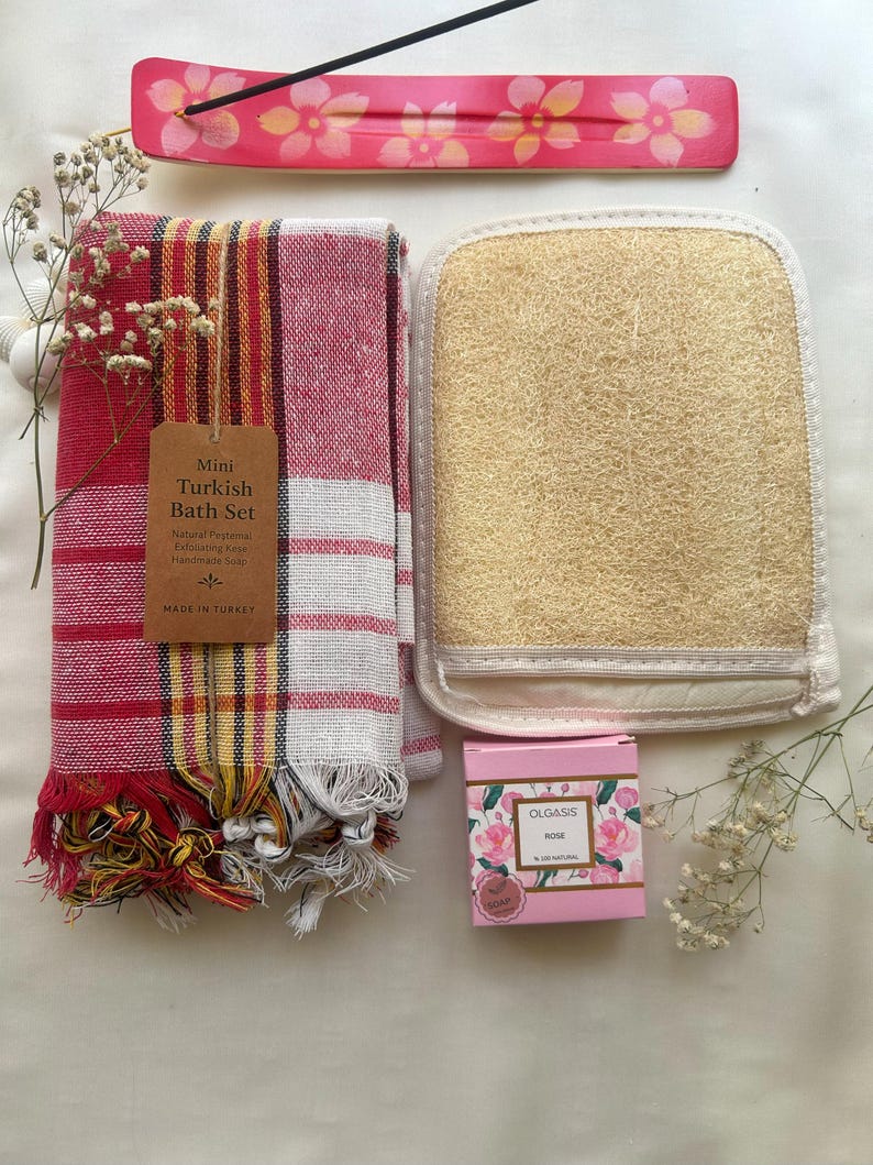 Luxury Turkish Spa Gift Set – Lavender & Rose Soaps, Loofah ...