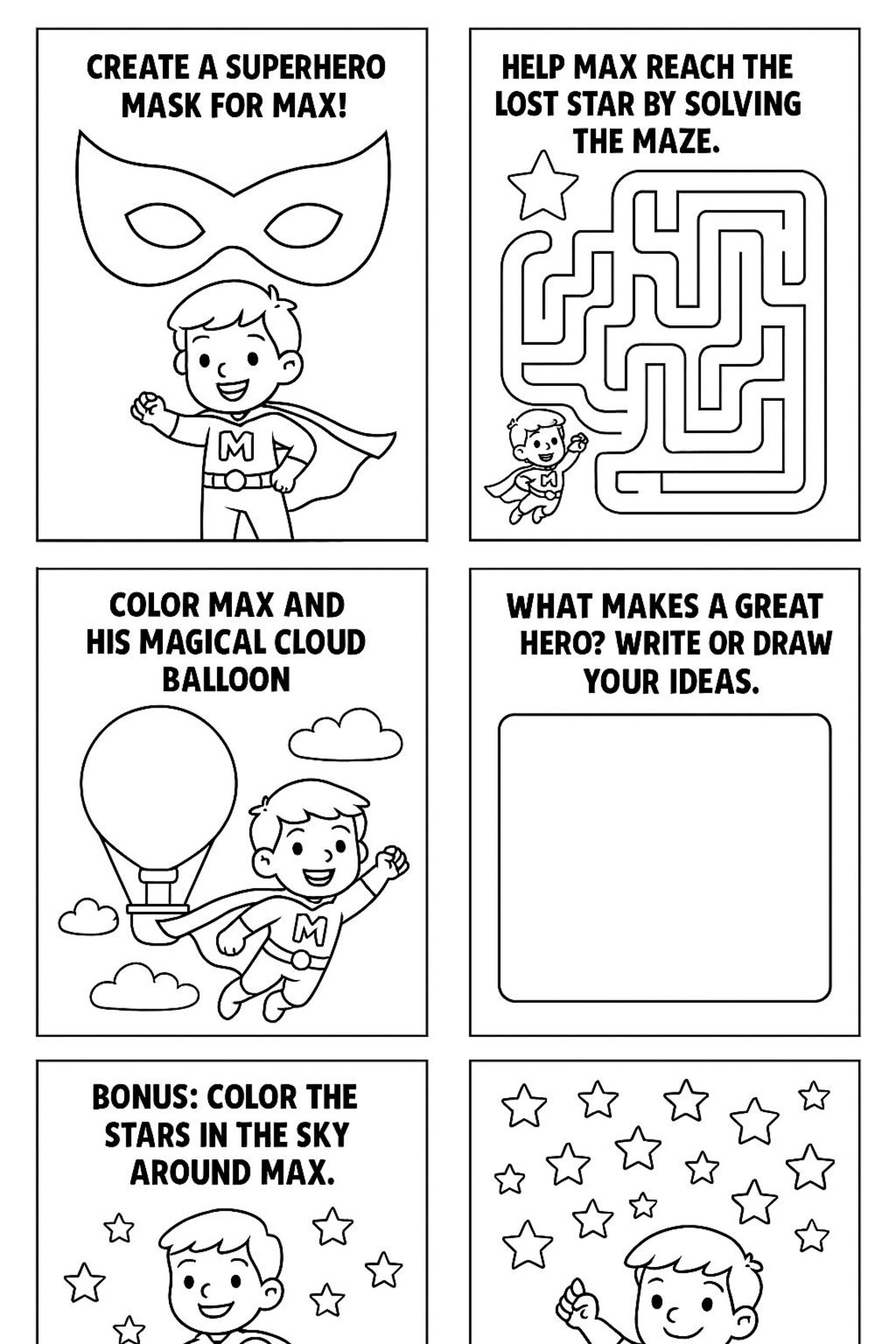 Help Your Hero! | Printable Superhero Activity Book for Kids | Coloring ...