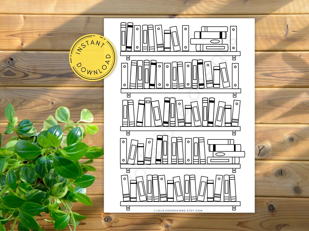 Bookshelf Reading Tracker Printable: 50 & 75 Books (US Letter ...