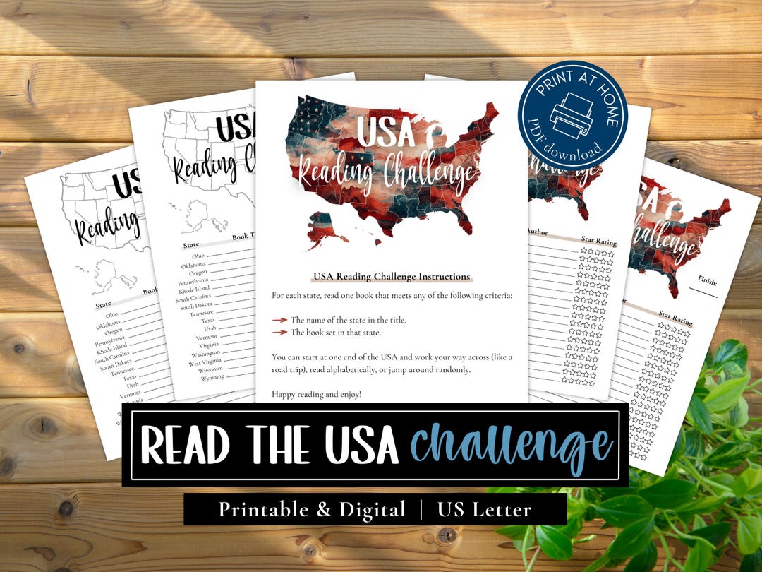 Desafío de lectura imprimible de Read Across the USA / Inserciones de ...