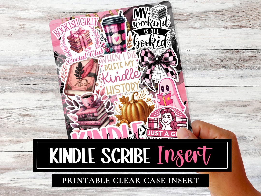 Preppy Pink Halloween Kindle Scribe Insert | Printable Kindle Insert ...