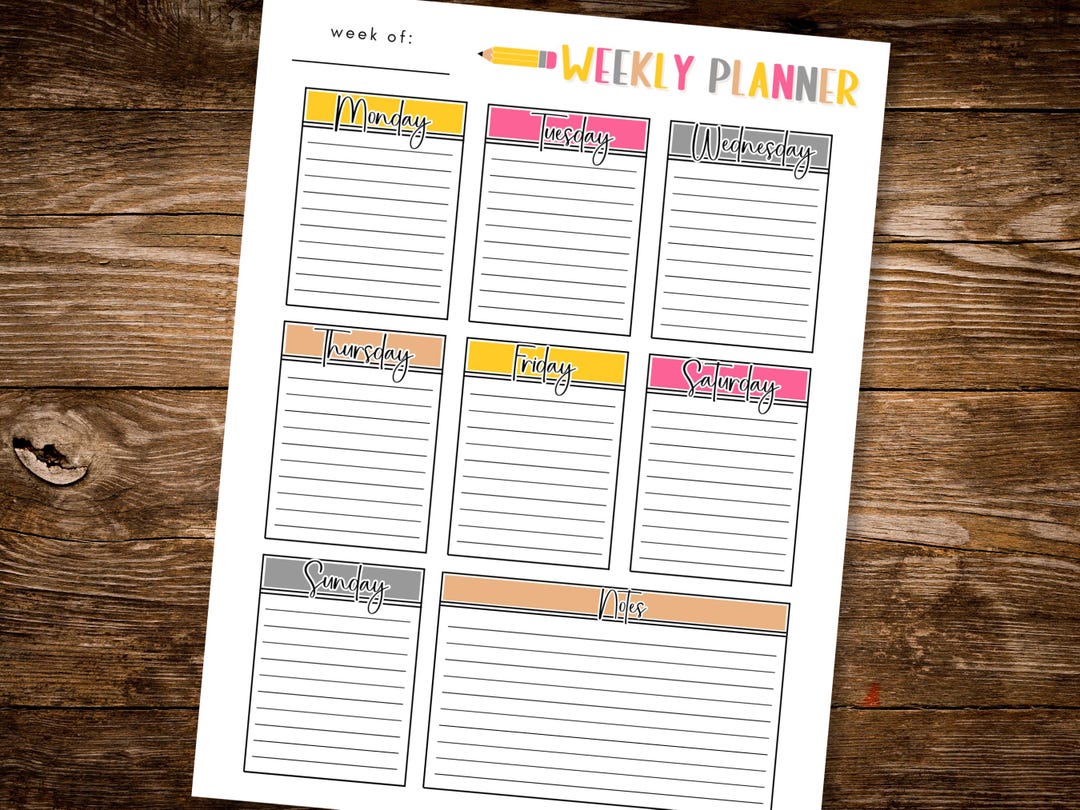 Pencil Weekly Planner for Kids: Homeschool Schedule, Family To-do List ...