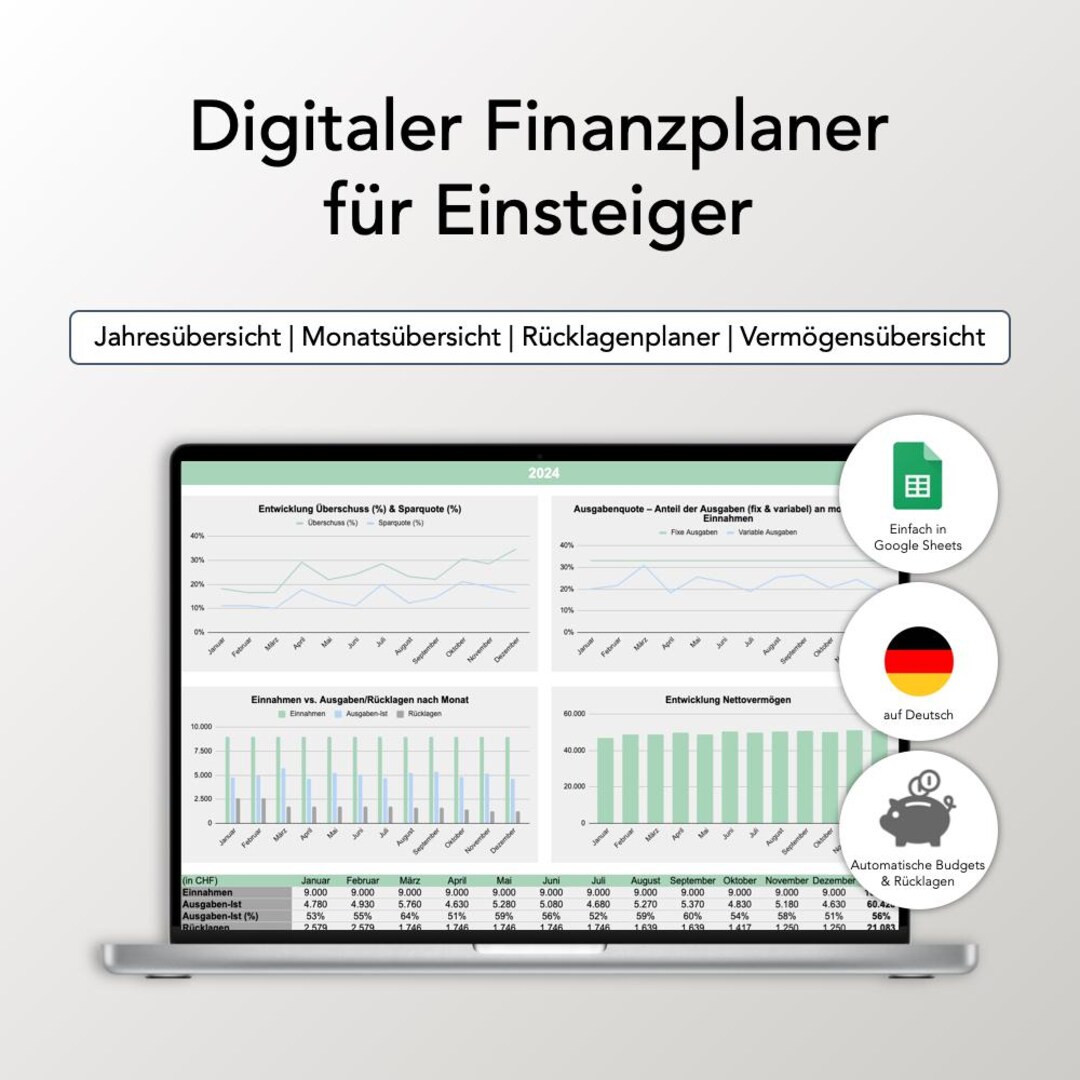 Financial Planner for Beginners (german) | Budget Planner for Google ...