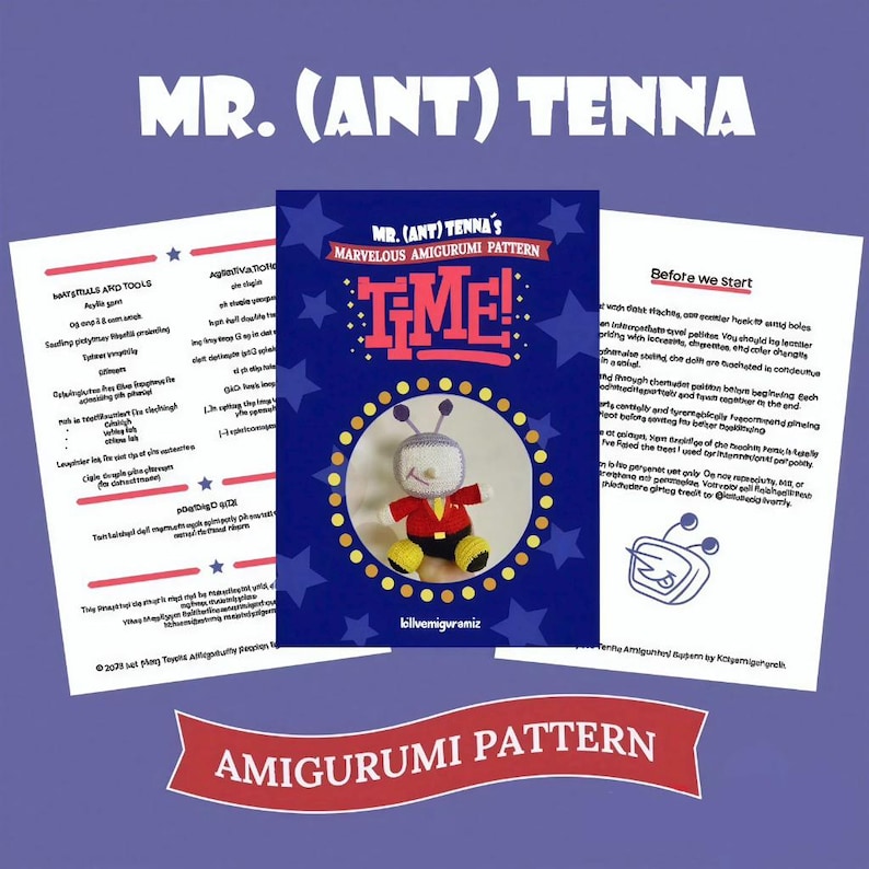 ENG PDF Mr. (ant) Tenna Deltarune Toby Fox Peluche Amigurumi Pattern ...