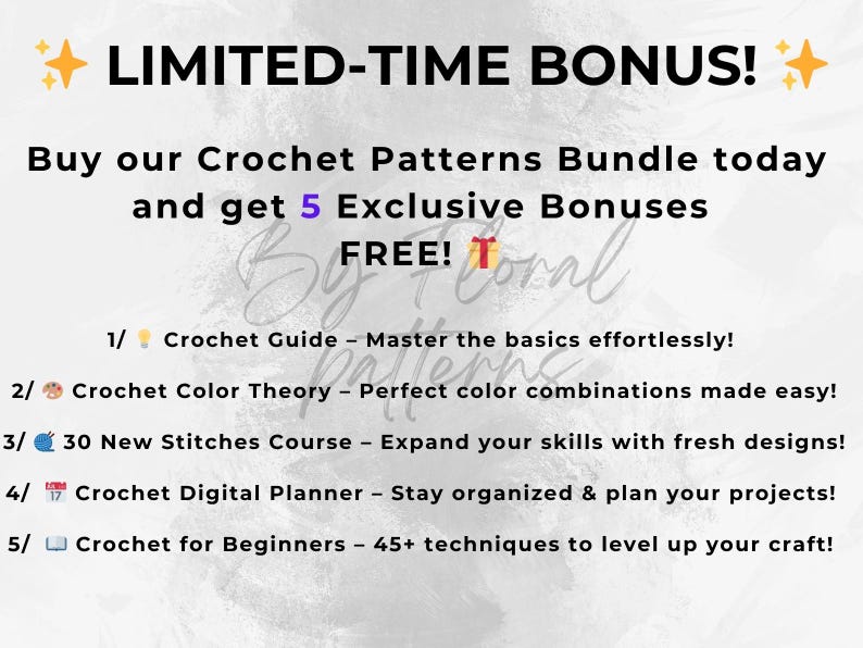 Ultimate Flower Crochet Pattern, Flower Bouquet Pattern Bundle, Spring Decor, Tulip, Rose ...