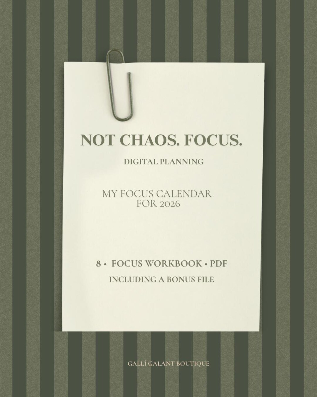 Focus Calendar 2026 • English Version • 8-page Printable PDF + Bonus ...
