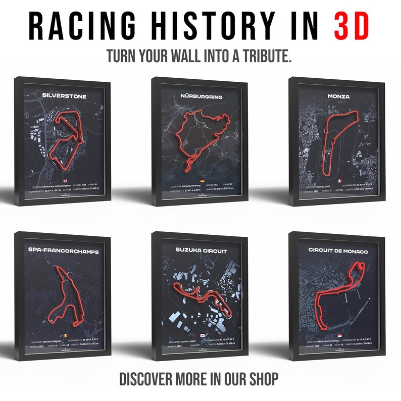 3D Printed Suzuka Circuit F1 Track Poster · Formula 1 Wall Art ...