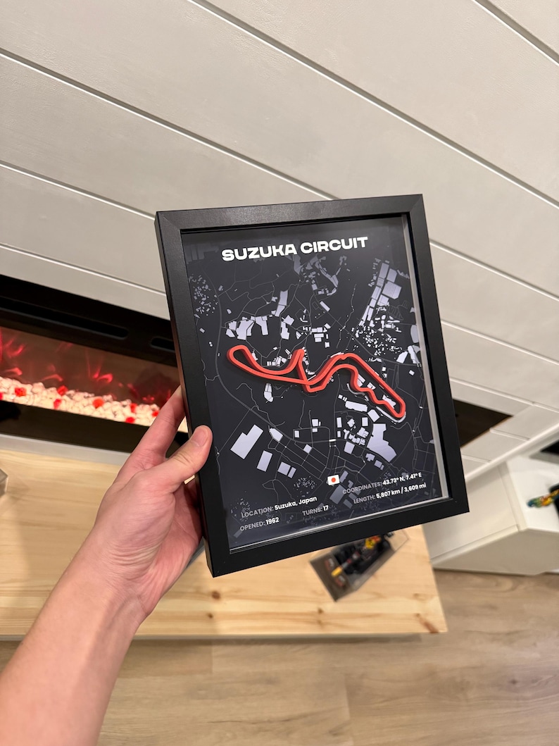 Formula 1 3D Printed Suzuka Circuit F1 Track Poster · F1 Wall Art ...