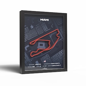 3D Formula 1 Miami Track Poster · 3D F1 Grand Prix Street Circuit Wall ...