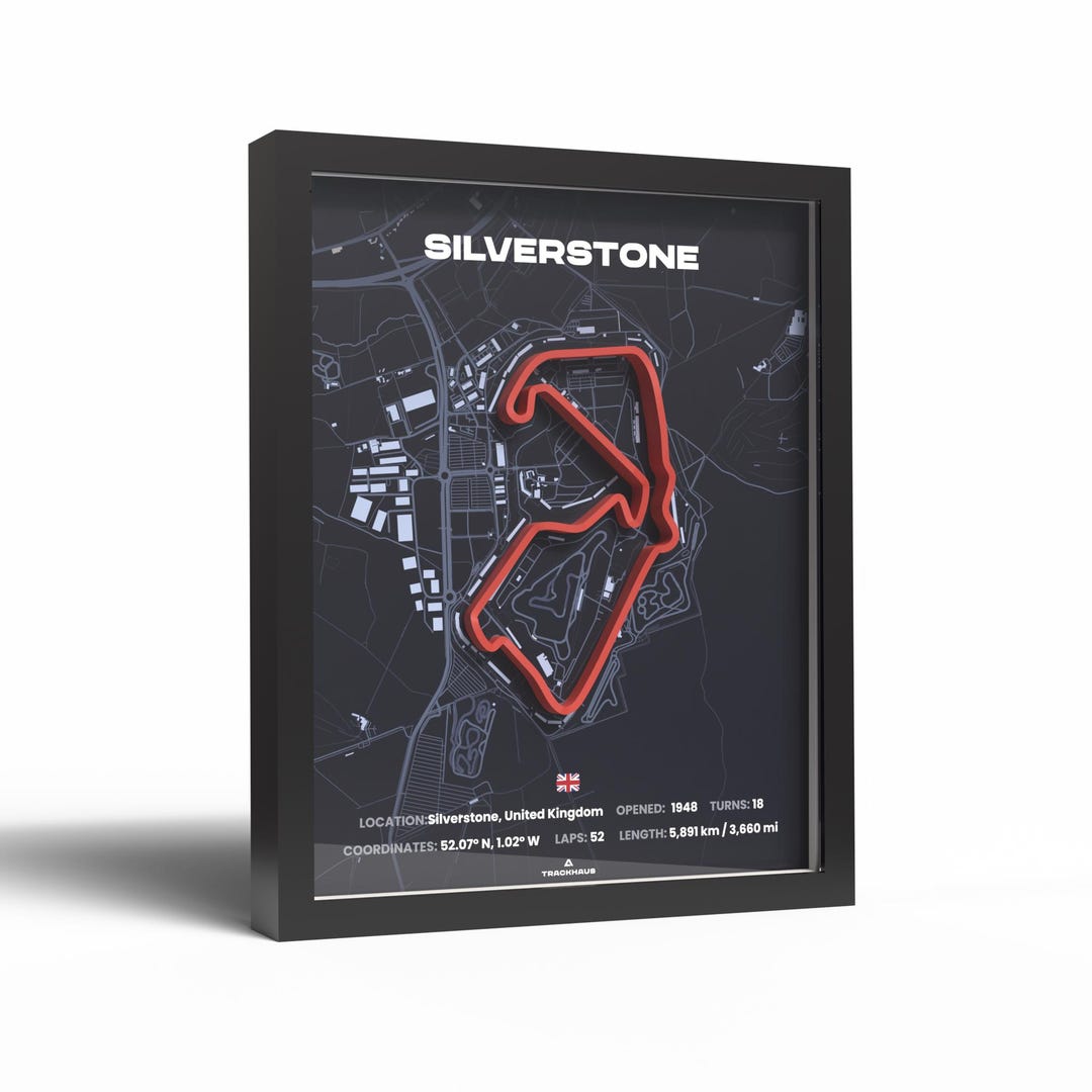 Formula 1 Silverstone Track Poster · 3D Printed British Grand Prix Wall ...