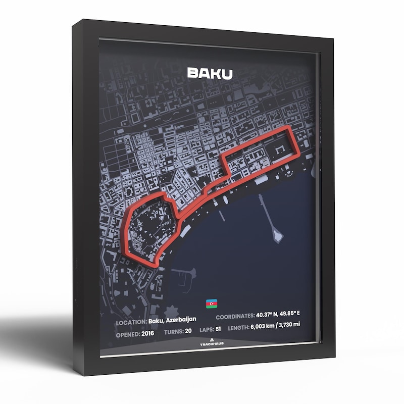 Baku F1 Track Map - Etsy