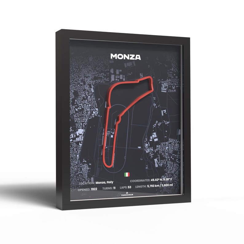 Formula 1 Monza Track Poster · 3D Printed Italian F1 Grand Prix Wall ...