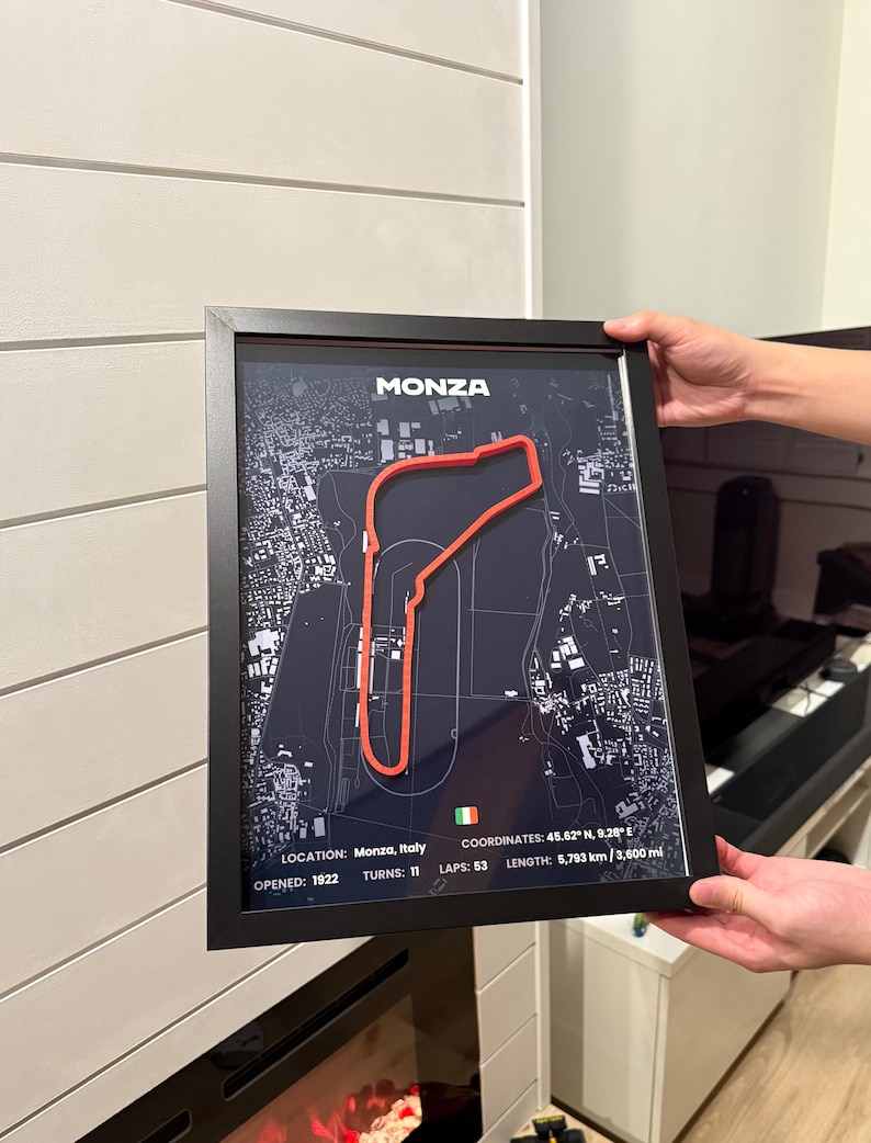 3D Formula 1 Monza Track Poster · 3D Italian F1 Grand Prix Wall Art ...