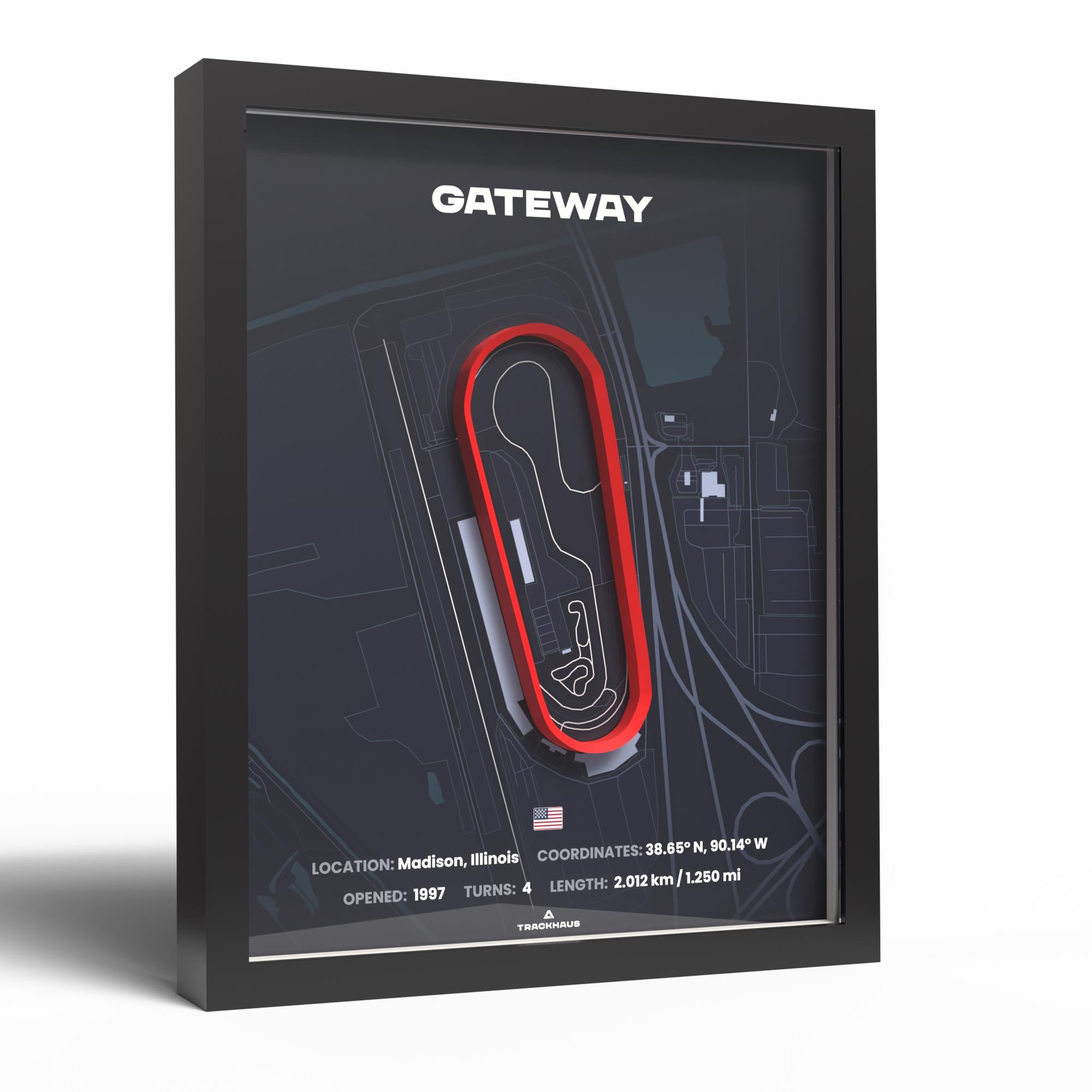 3D Gateway Motorsports Park Track Poster Art - Circuit Decor - Racing ...