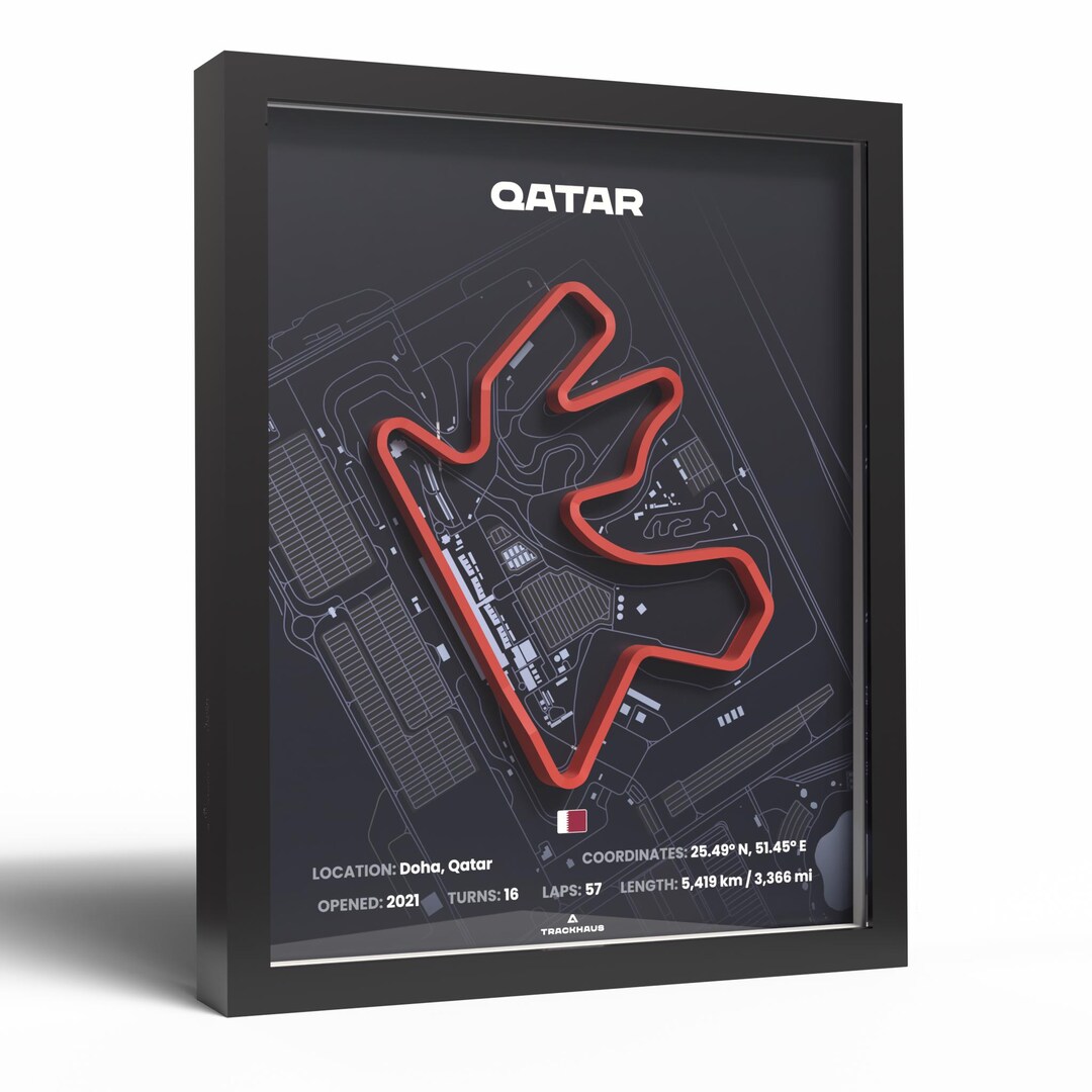 3D Formula 1 Doha Track Poster · Qatar Grand Prix Lusail Circuit Wall ...