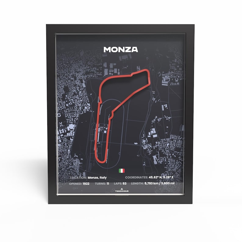 Formula 1 Monza Track Poster · 3D Printed Italian F1 Grand Prix Wall ...