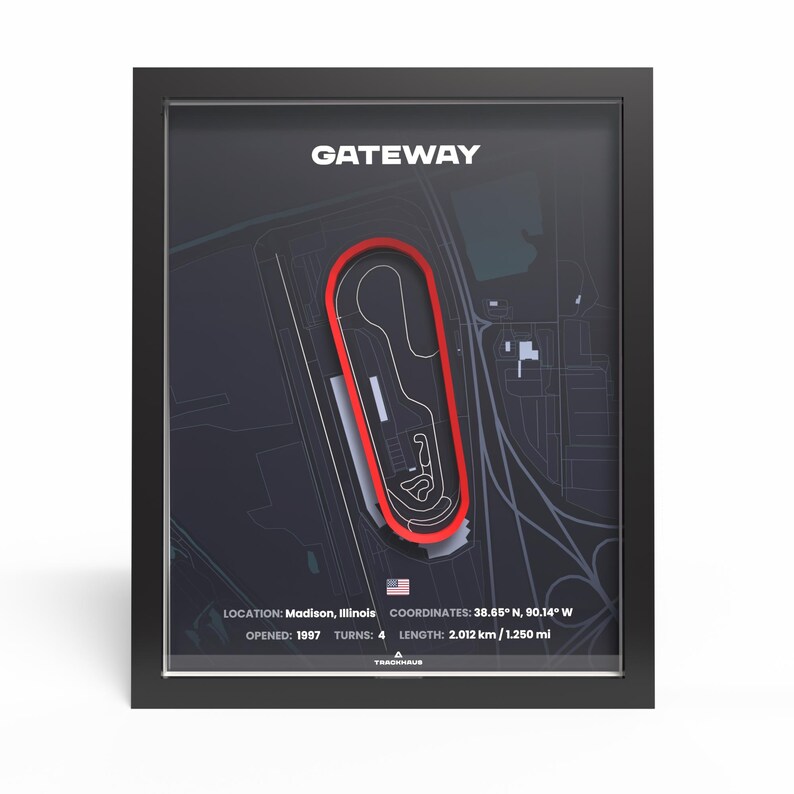 3D Gateway Motorsports Park Track Poster Art - Circuit Decor - Racing ...