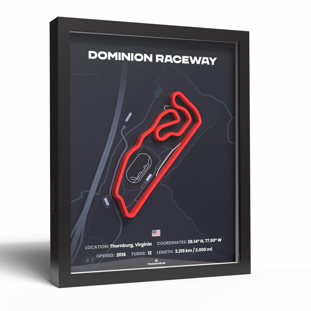 3D Dominion Raceway Road Course Poster Art – NASCAR Circuit Wall Decor ...