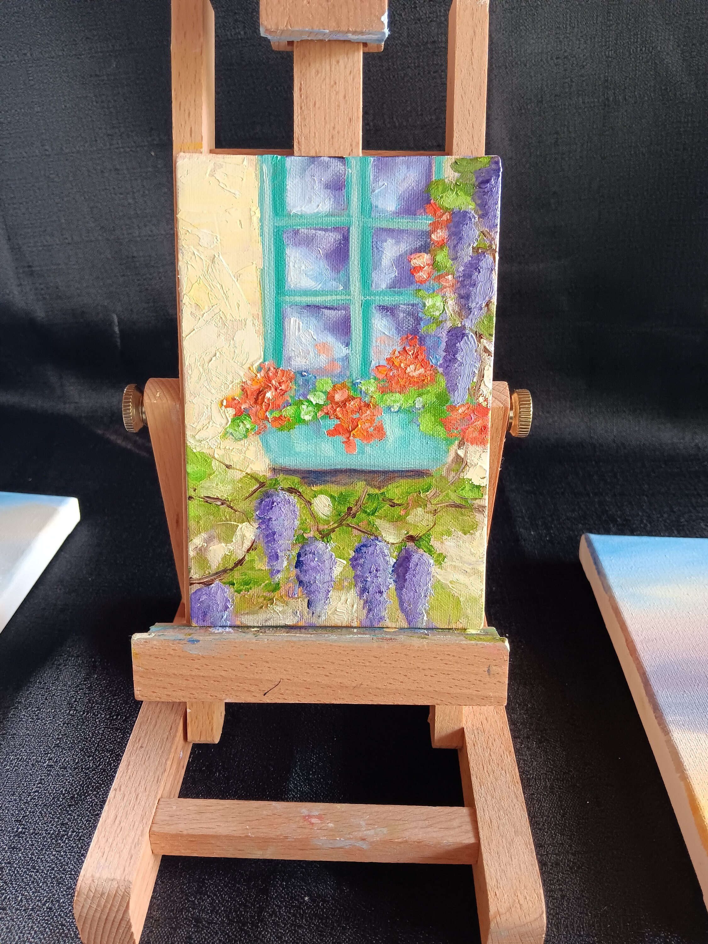Window Flower Box Painting, Wisteria, Window Reflections, Impressionist ...