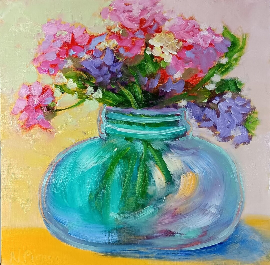 Pastel Joy 6x6 Oil Painting Spring Bouquet Floral Hand Painted and Sold ...