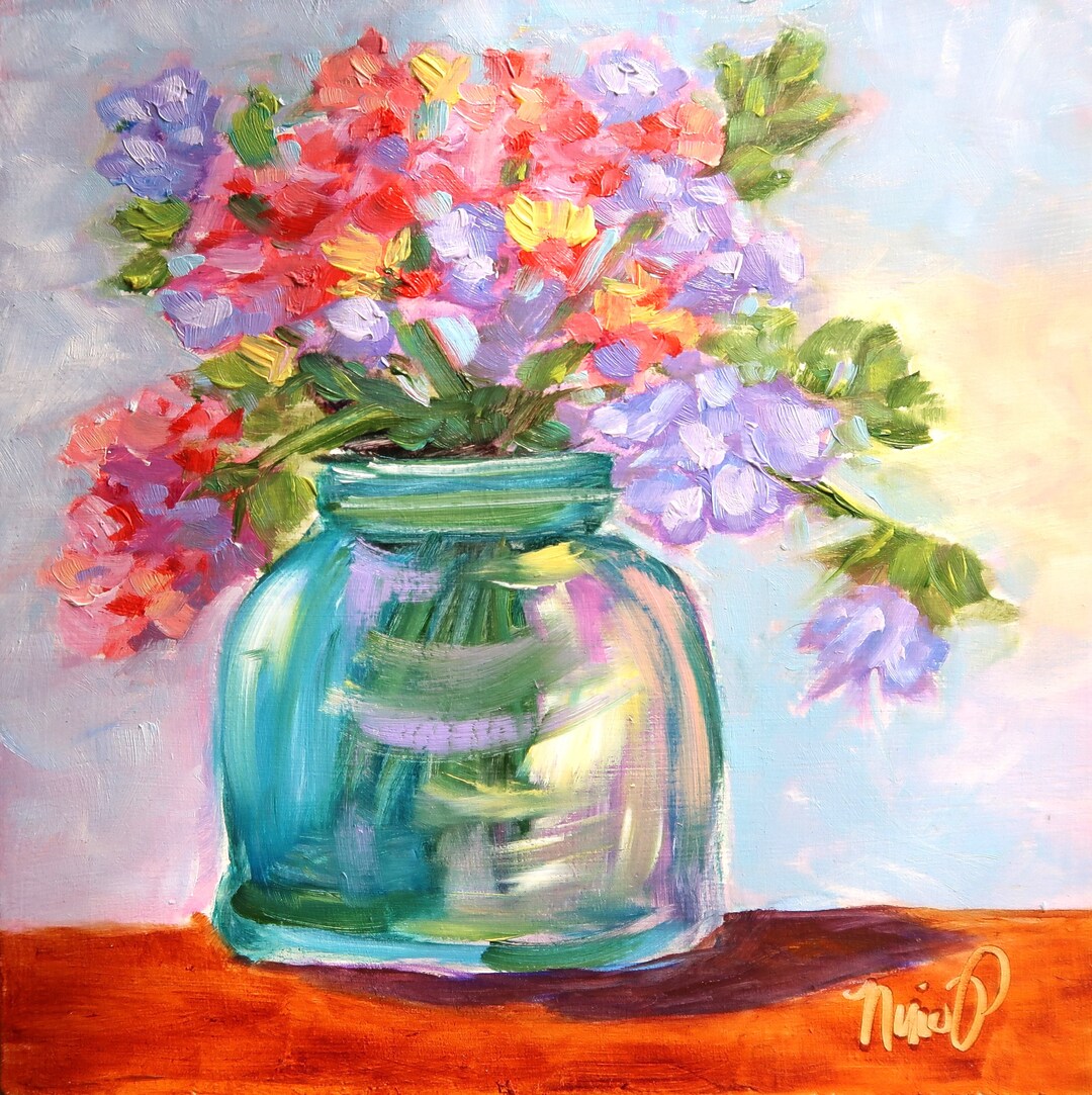 Mama's Wild Flower Bouquet, Original Signed by Artist, Nina Pierson - Etsy