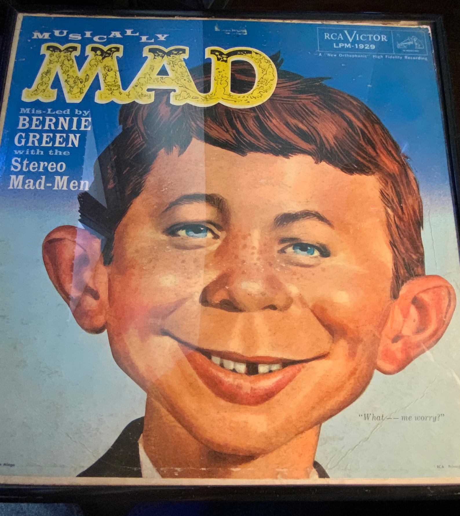 1959 Mad Magazine Alfred E Neumann record album in a glass | Etsy