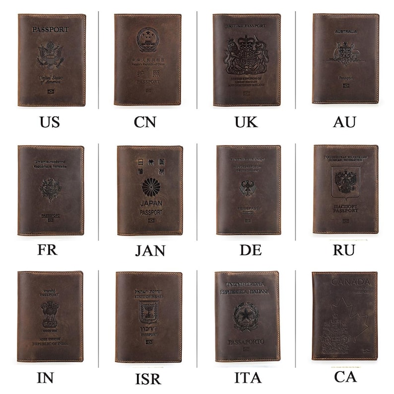 Personalized Leather Passport Wallet | RFID Travel Wallet With AirTag ...