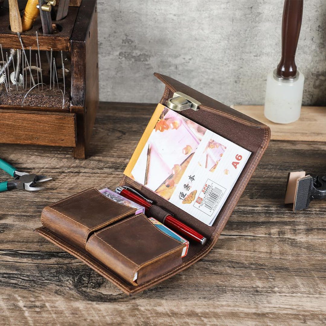 Playing Card Case for 2 Decks|personalized Leather Card Holder With ...