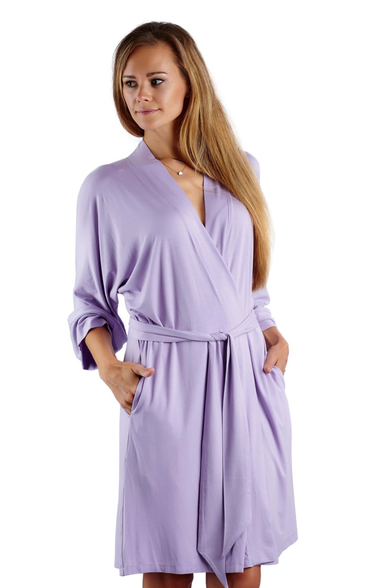 Bamboo Jersey Robe - Lavender - Knit Robe - Ready to Ship - Etsy