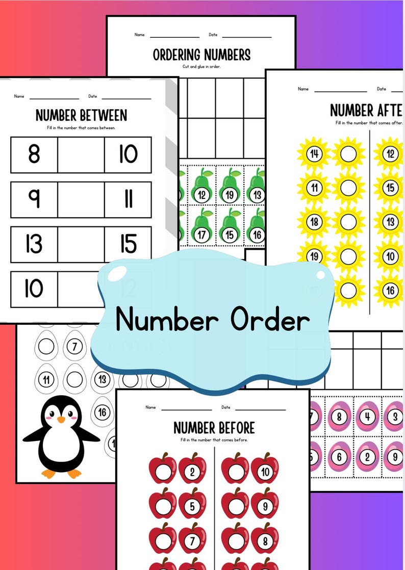 Preschool Learning Numbers 1-20 43 Page Packet - Etsy