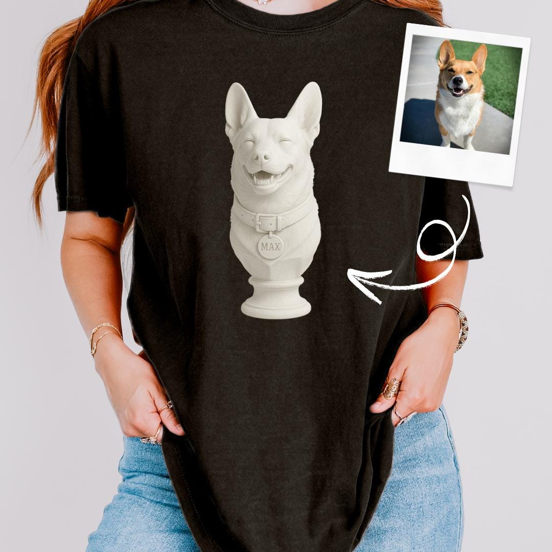 Custom Pet Bust Shirt Photo Tee With Name Personalized Dog T-shirt ...