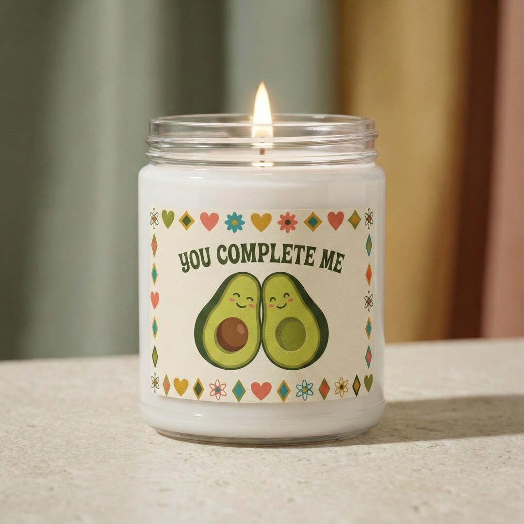 You Complete Me - Avocado Valentine Soy Candle 9oz - Mid Century Modern ...