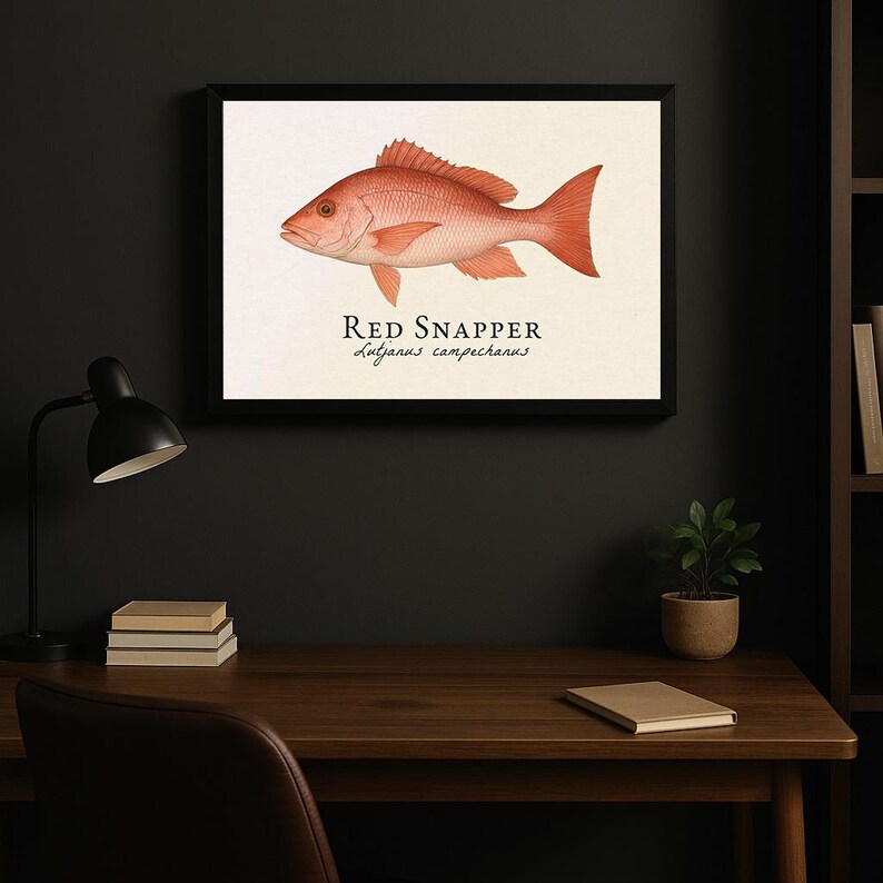 Red Snapper Framed Art Print – Vintage Scientific Illustration - Etsy