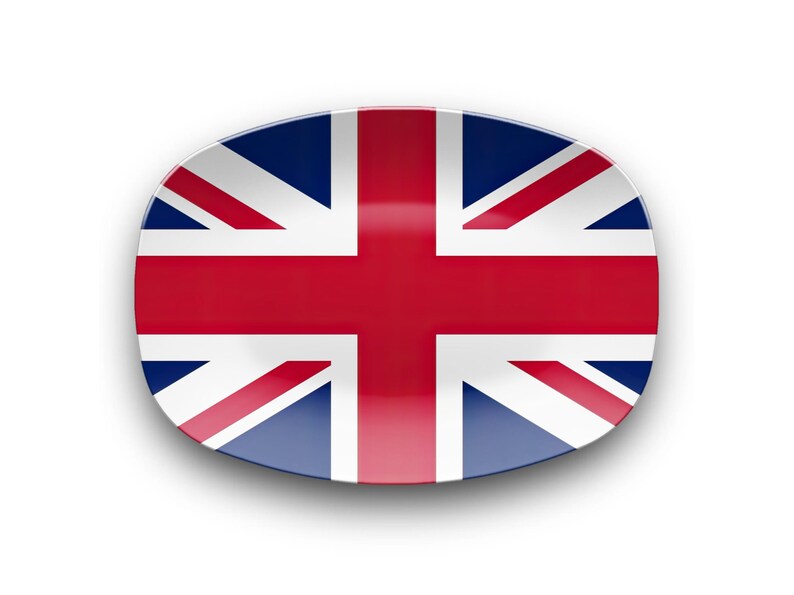 Union Jack Serving Plate: British Flag Red White Blue Oval Platter for ...