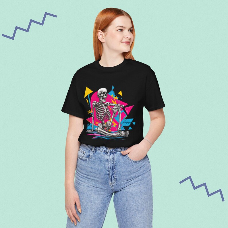Retro 90s Neon Skeleton Vaporware Unisex T-shirt - Etsy