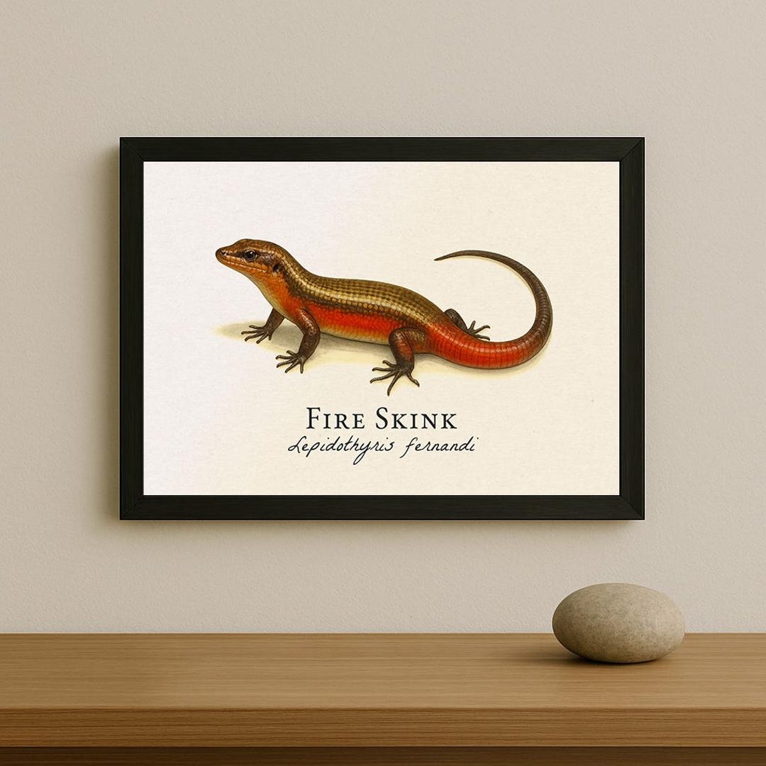 Fire Skink Print – Vintage Scientific Illustration of Lepidothyris ...