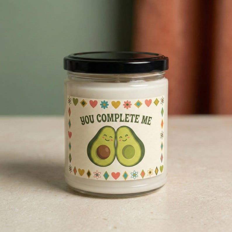 You Complete Me - Avocado Valentine Soy Candle 9oz - Mid Century Modern ...