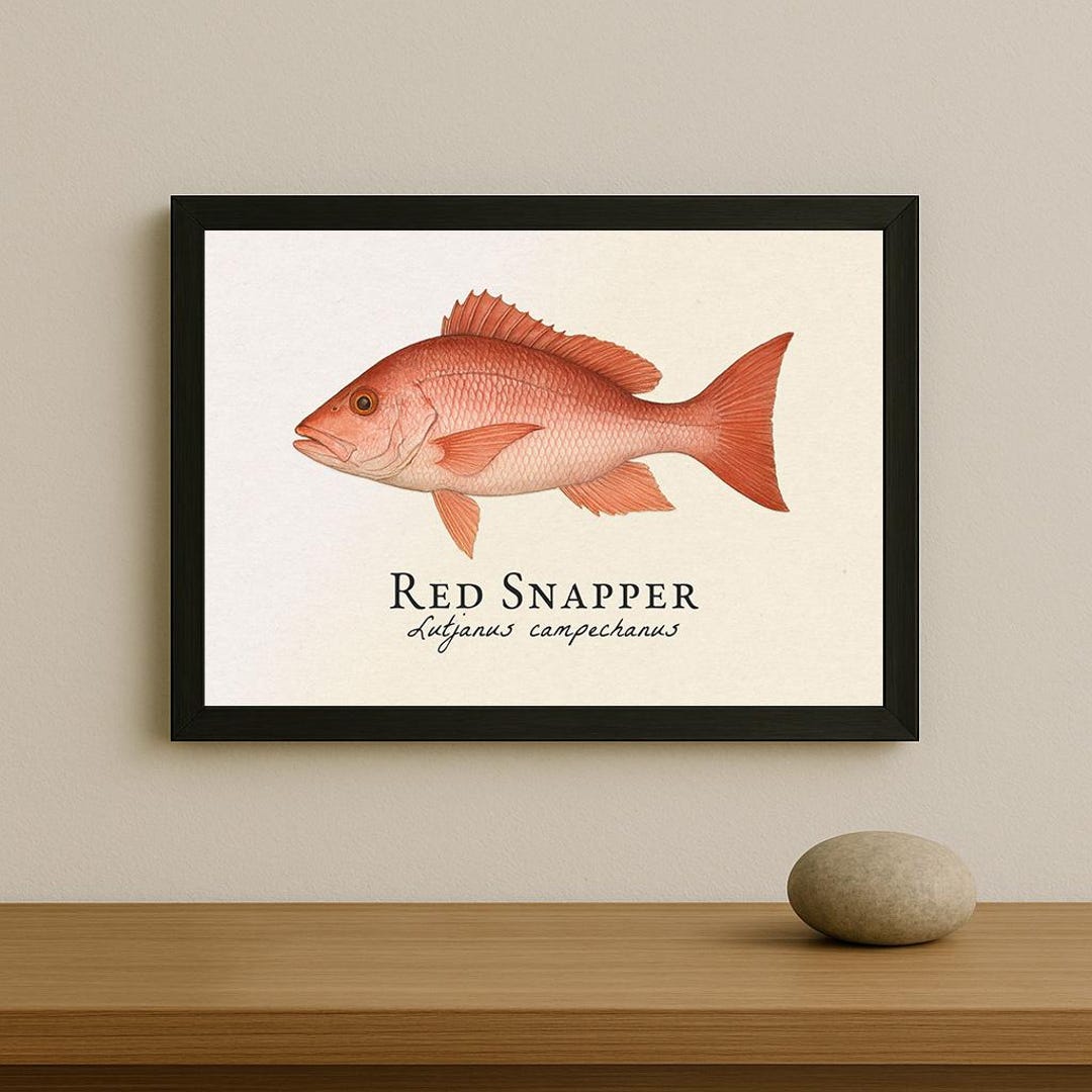 Red Snapper Framed Art Print – Vintage Scientific Illustration - Etsy