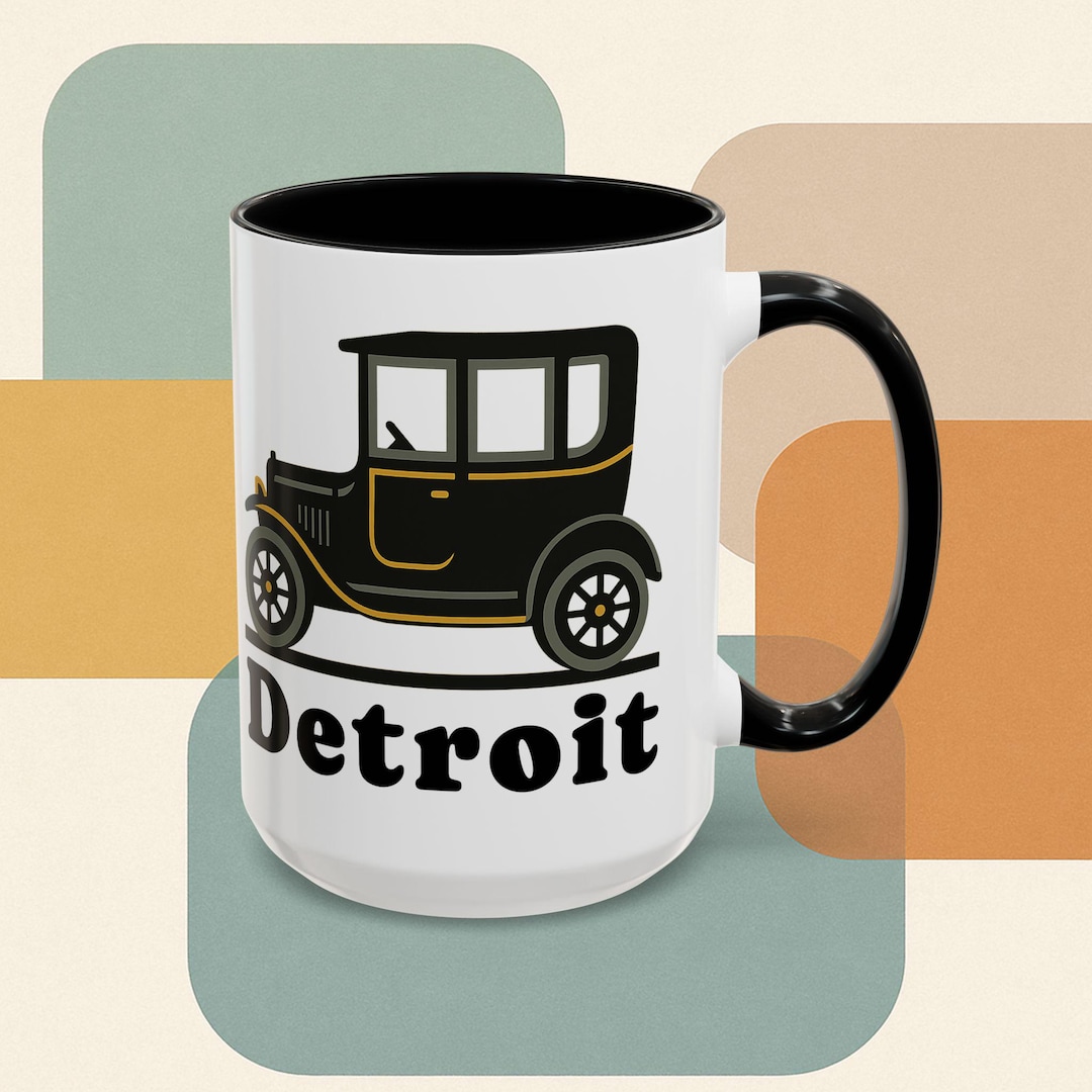 Retro Detroit Mug - Vintage Model T Car Coffee Cup - Etsy