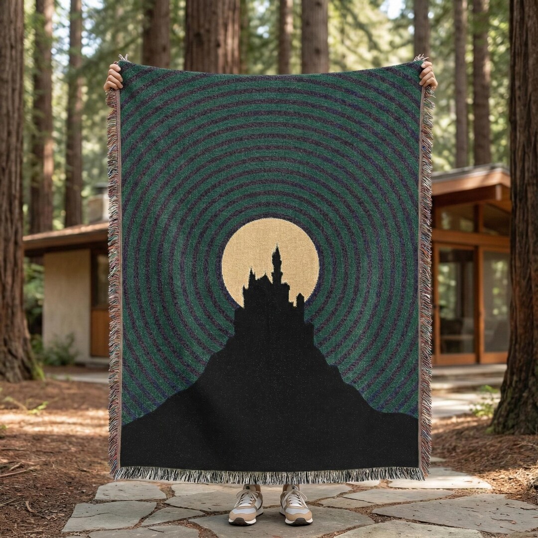Vampire Castle Woven Blanket - Gothic Horror Tapestry - Spooky Moon ...